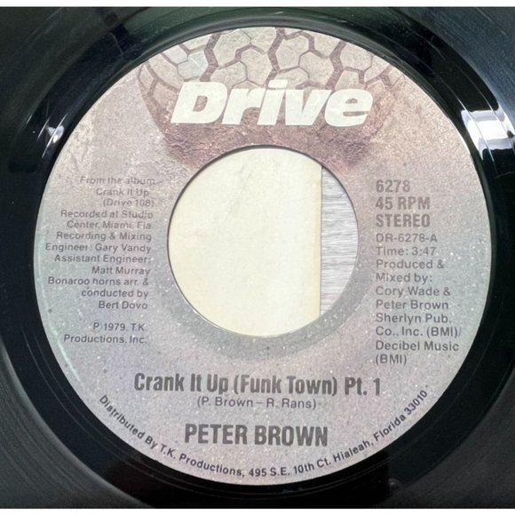 Drive | Media | Peter Brown Crank It Up Funk Town 45 Record Disco Drive ...